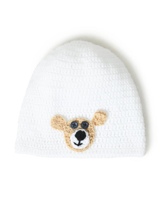 White Handmade Woollen Cap for Boys – FunKrafts Shop