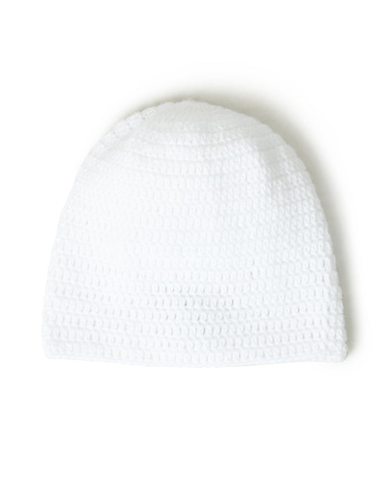 White Handmade Woollen Cap for Boys – FunKrafts Shop