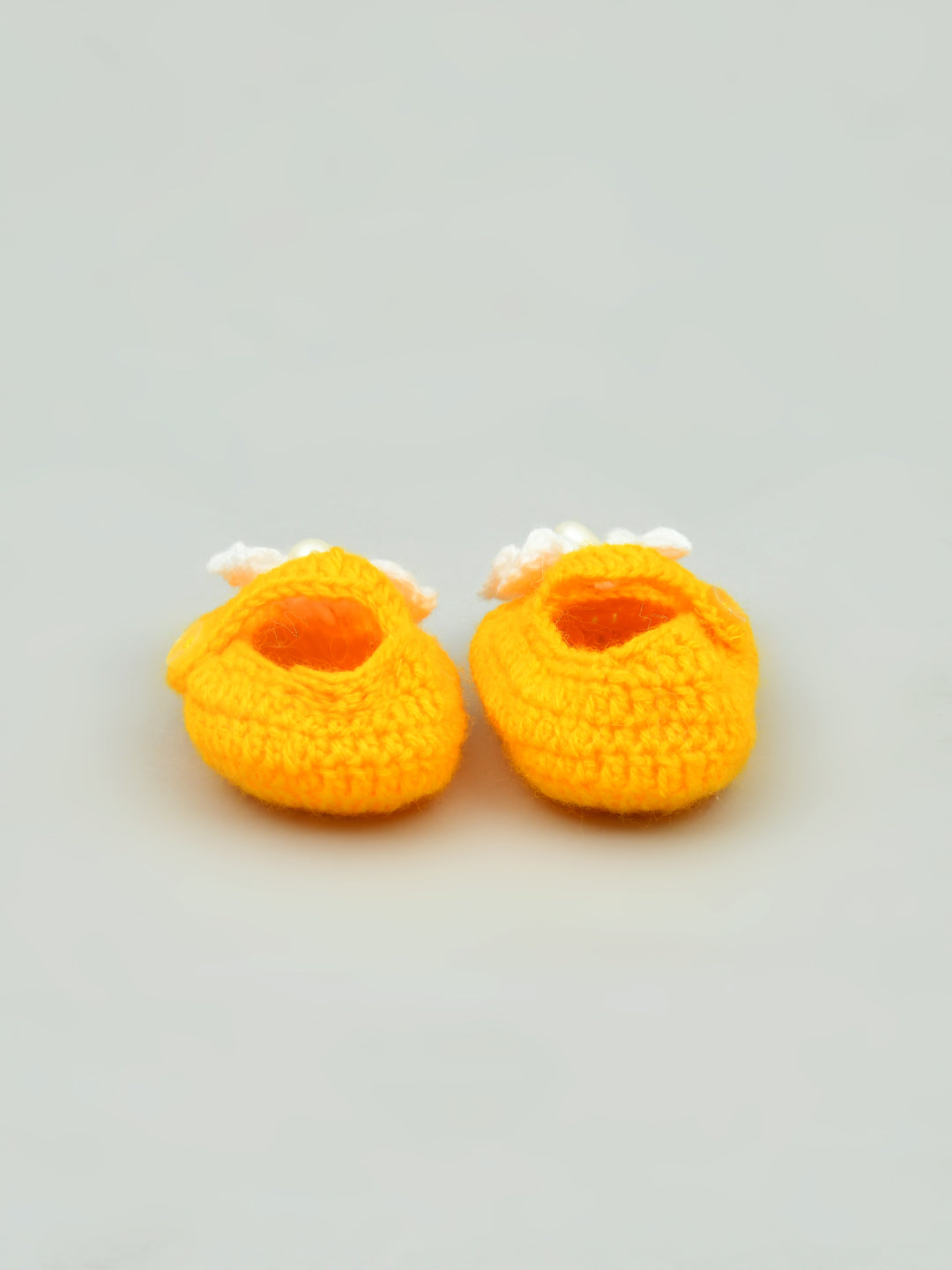 Yellow & White Flowered Crochet Baby Booties for Girls – FunKrafts Shop